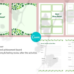 Clover Dream Planner Canva Template | Goal Planner, Editable Planner ...