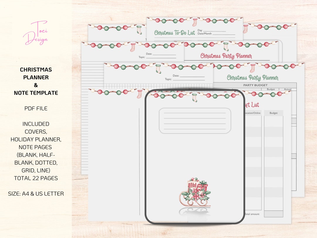 Christmas Planner and Note Template for Christmas Preparation | Instant ...