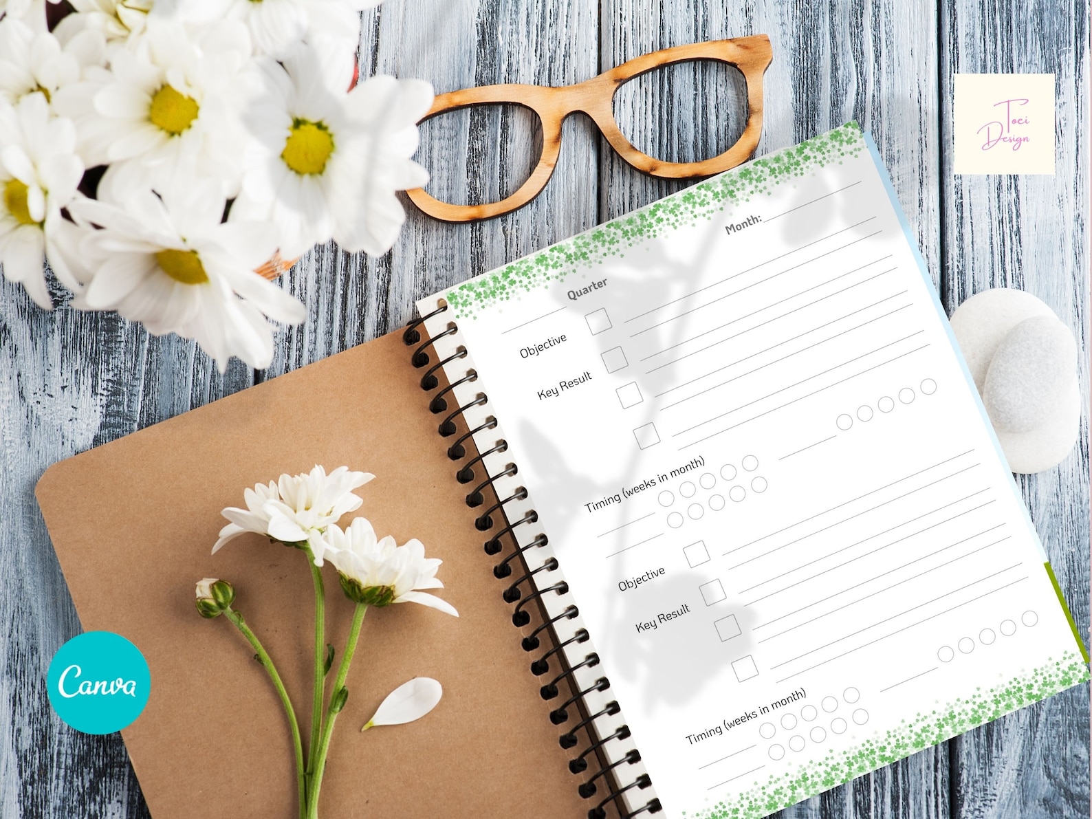 Shamrock Dream Planner Canva Template | Goal Planner, Editable Planner ...