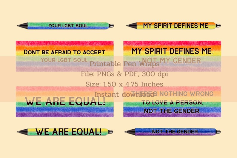 LGBT Pride Printable Set | Journal Pages, Notebook Covers, 8.5x11, Pen ...