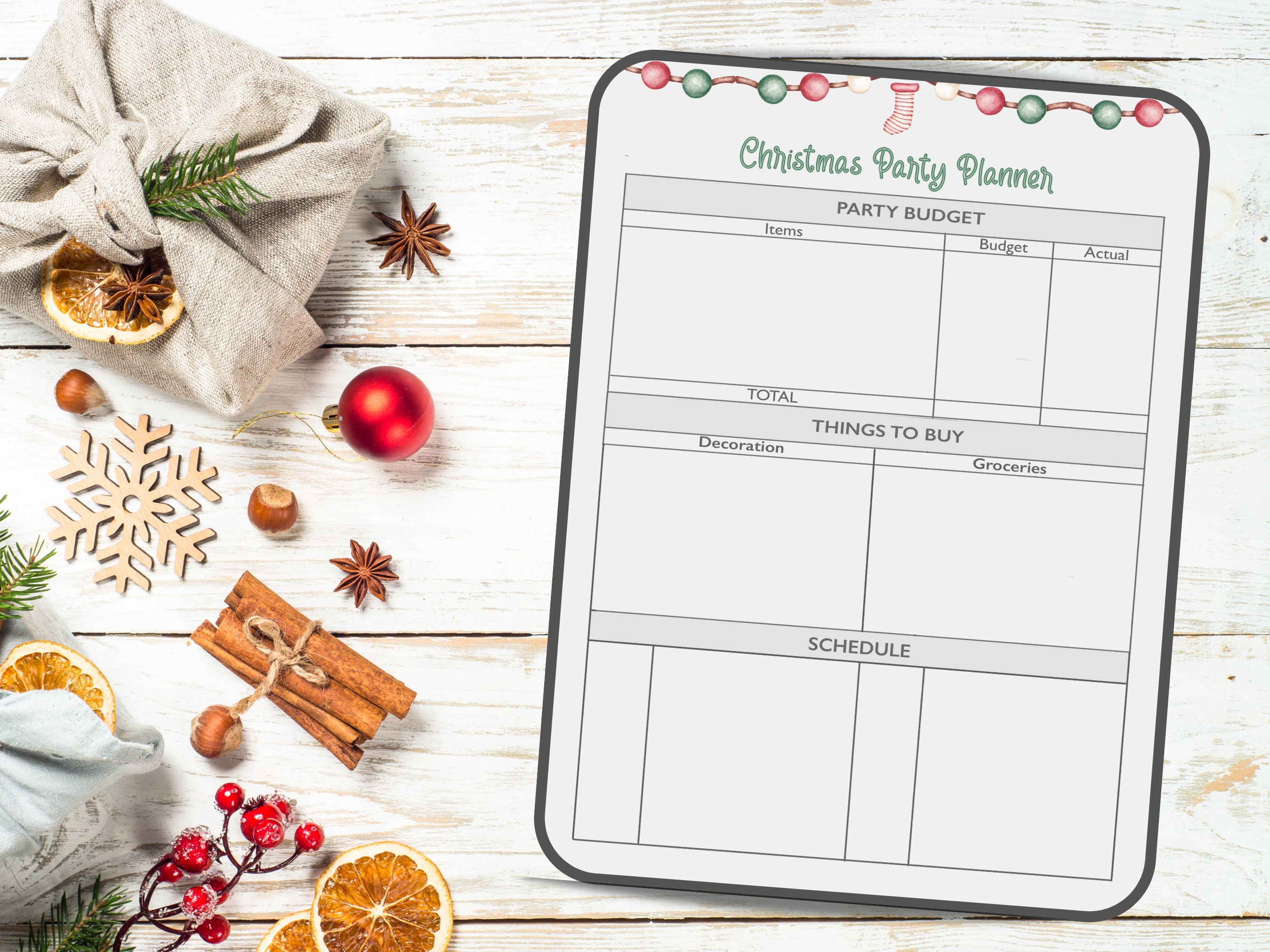 Christmas Planner and Note Template for Christmas Preparation | Instant ...