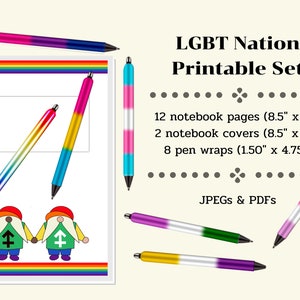 LGBT Nations Printable Set | Journal Pages, Notebook Covers, 8.5x11 ...