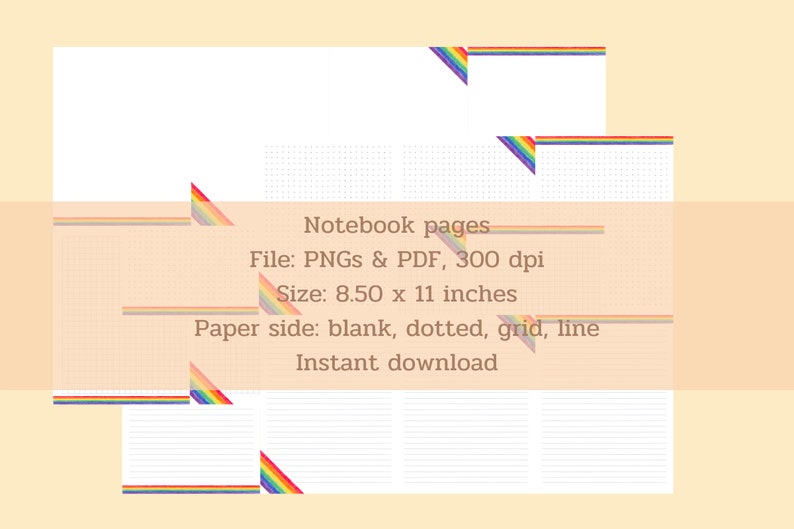 LGBT Pride Printable Set | Journal Pages, Notebook Covers, 8.5x11, Pen ...