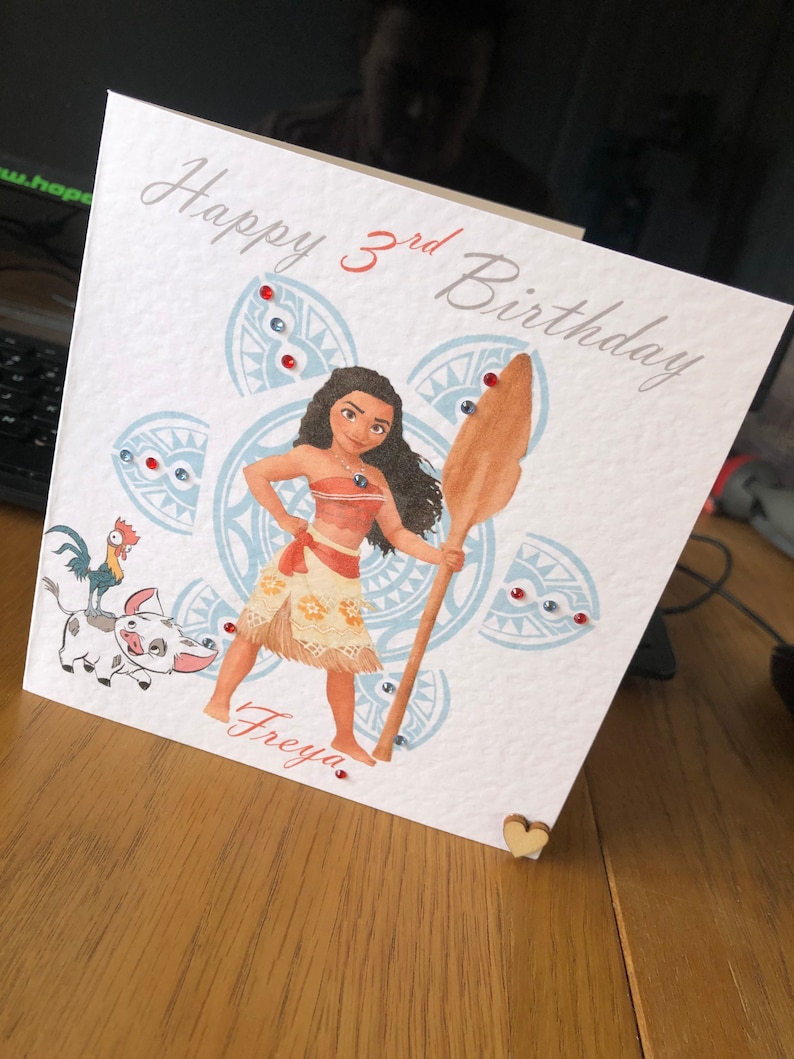 Moana Birthday Card - Etsy