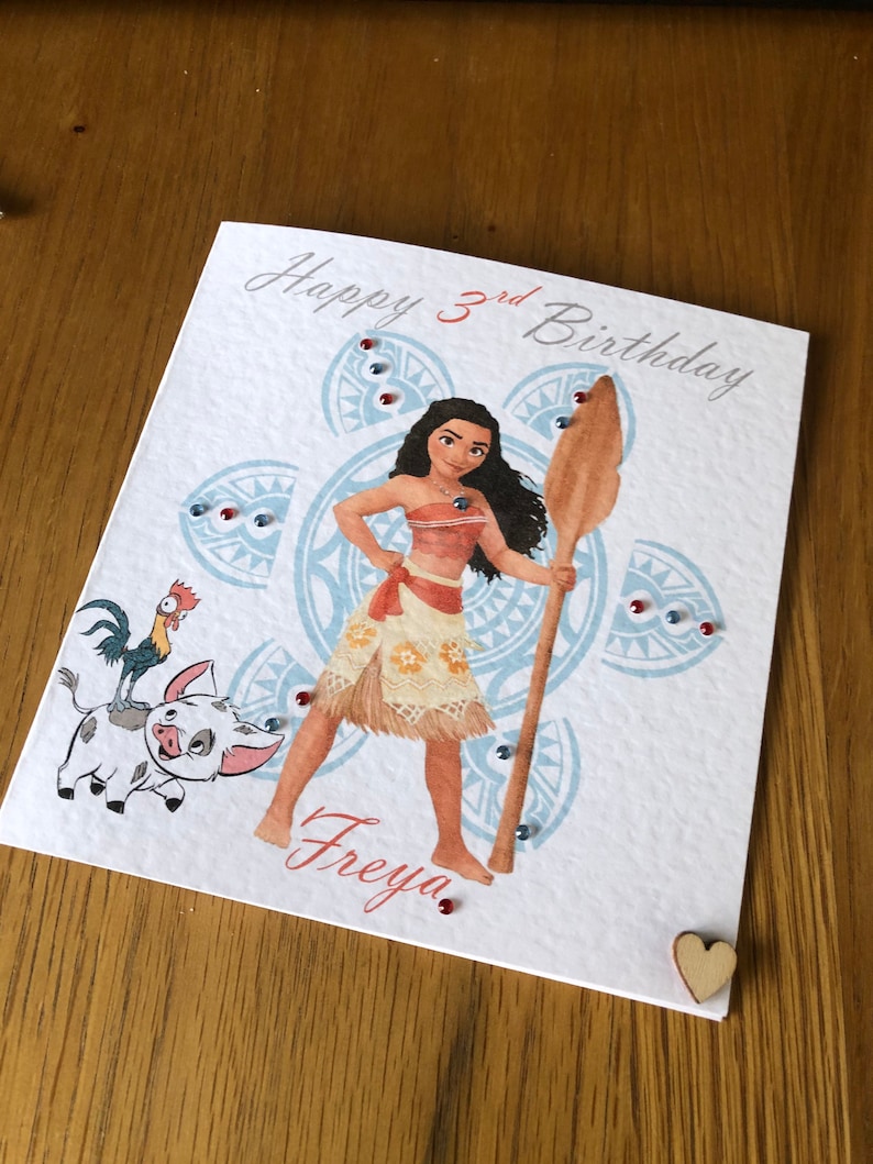 Moana Birthday Card - Etsy