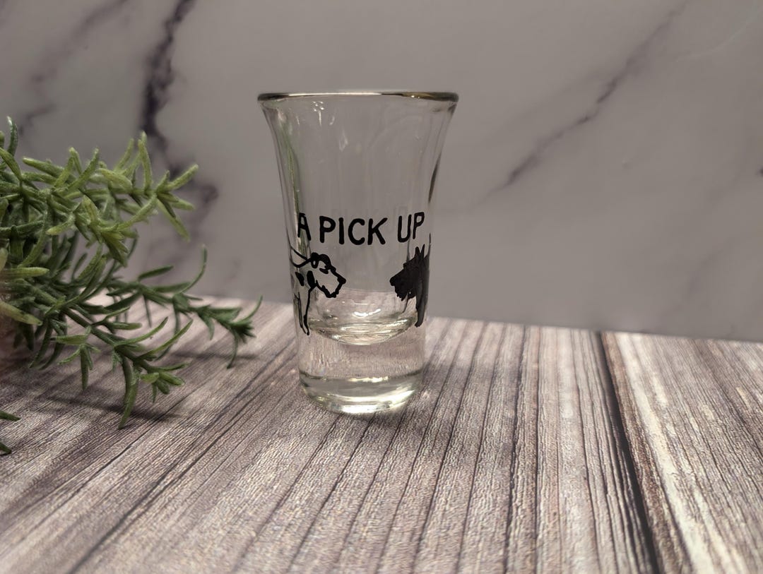A Pick up Vintage Dog Shot Glass - Etsy