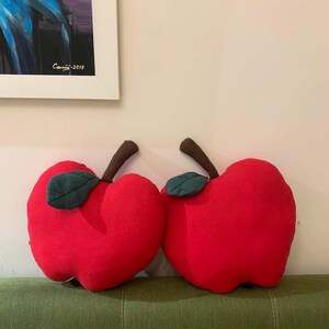 Red Apple Pillow, Linen Kids Room Cushion - Etsy
