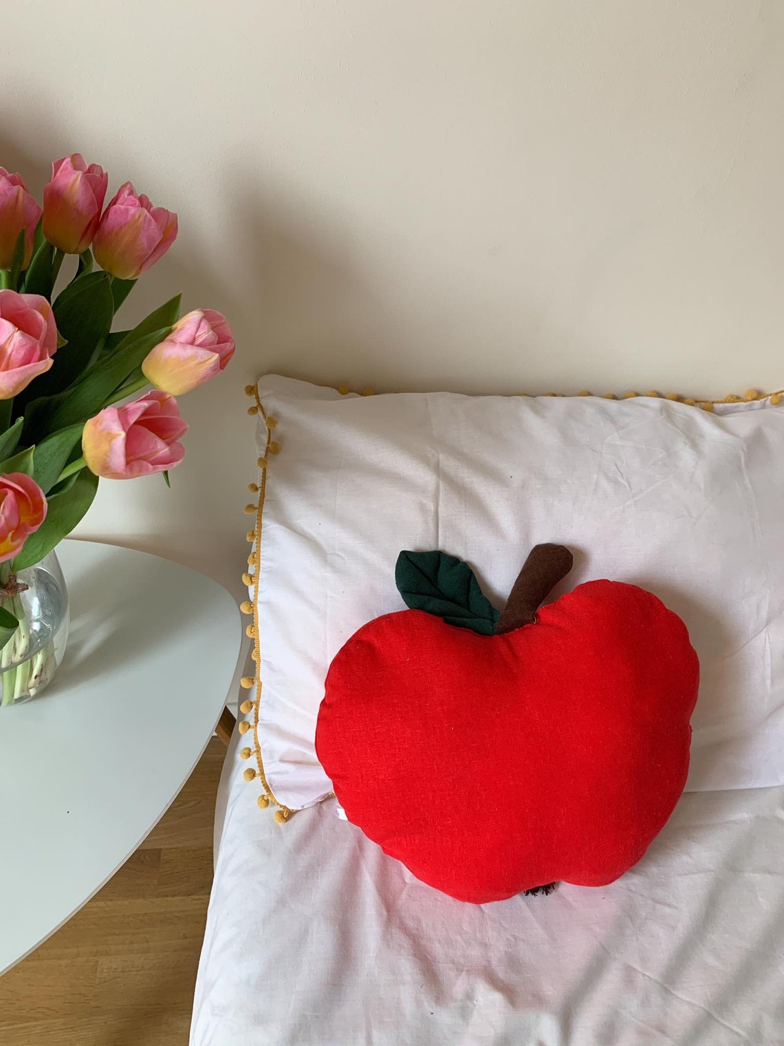 Cheerful Apple Cushion Stuffed Fruit Cute Face Child - Etsy