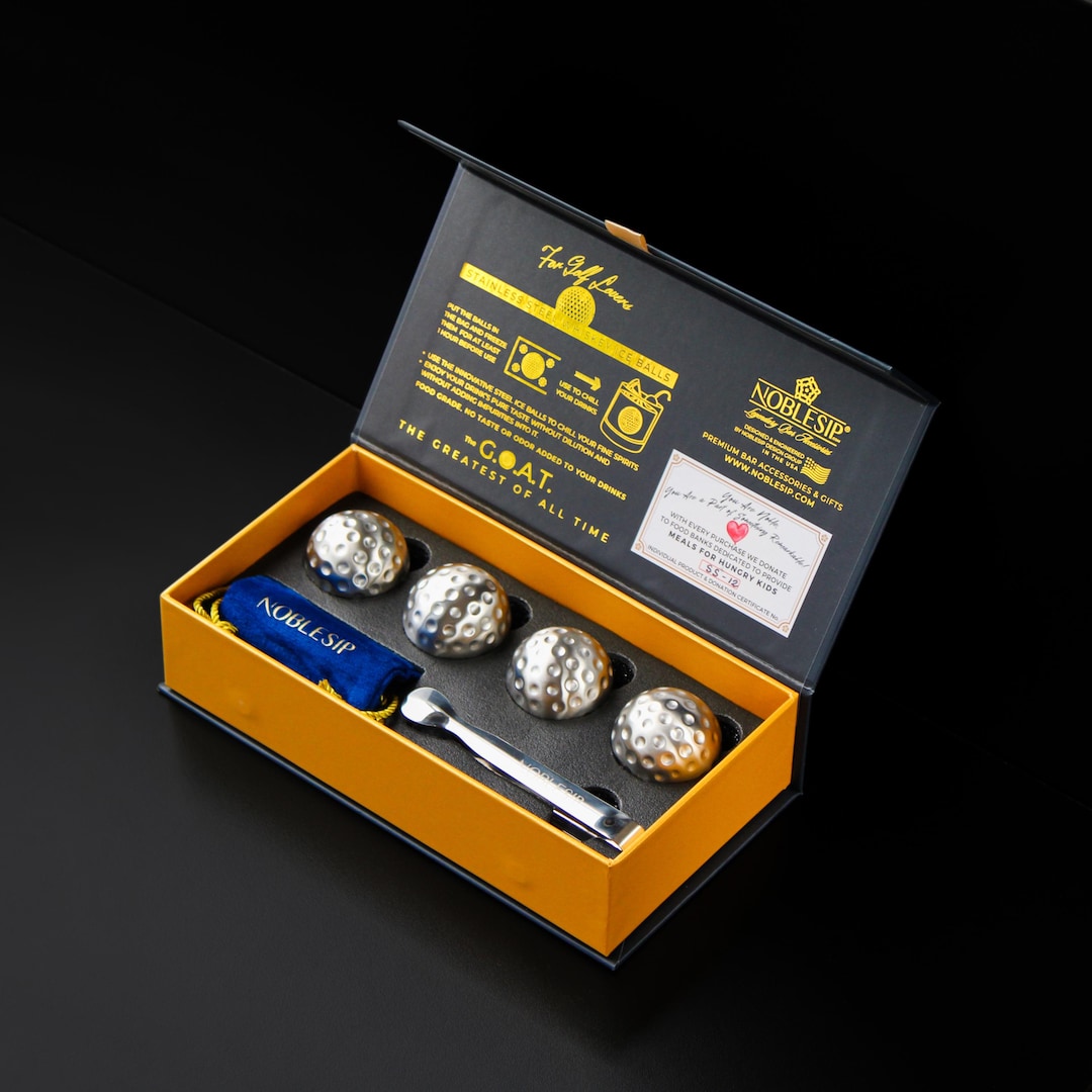 GOLF Chilling Steel Ice Balls, Premium Set of 4. Easily Chill Whiskey ...