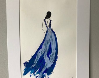 Blue Lady Painting - Etsy UK