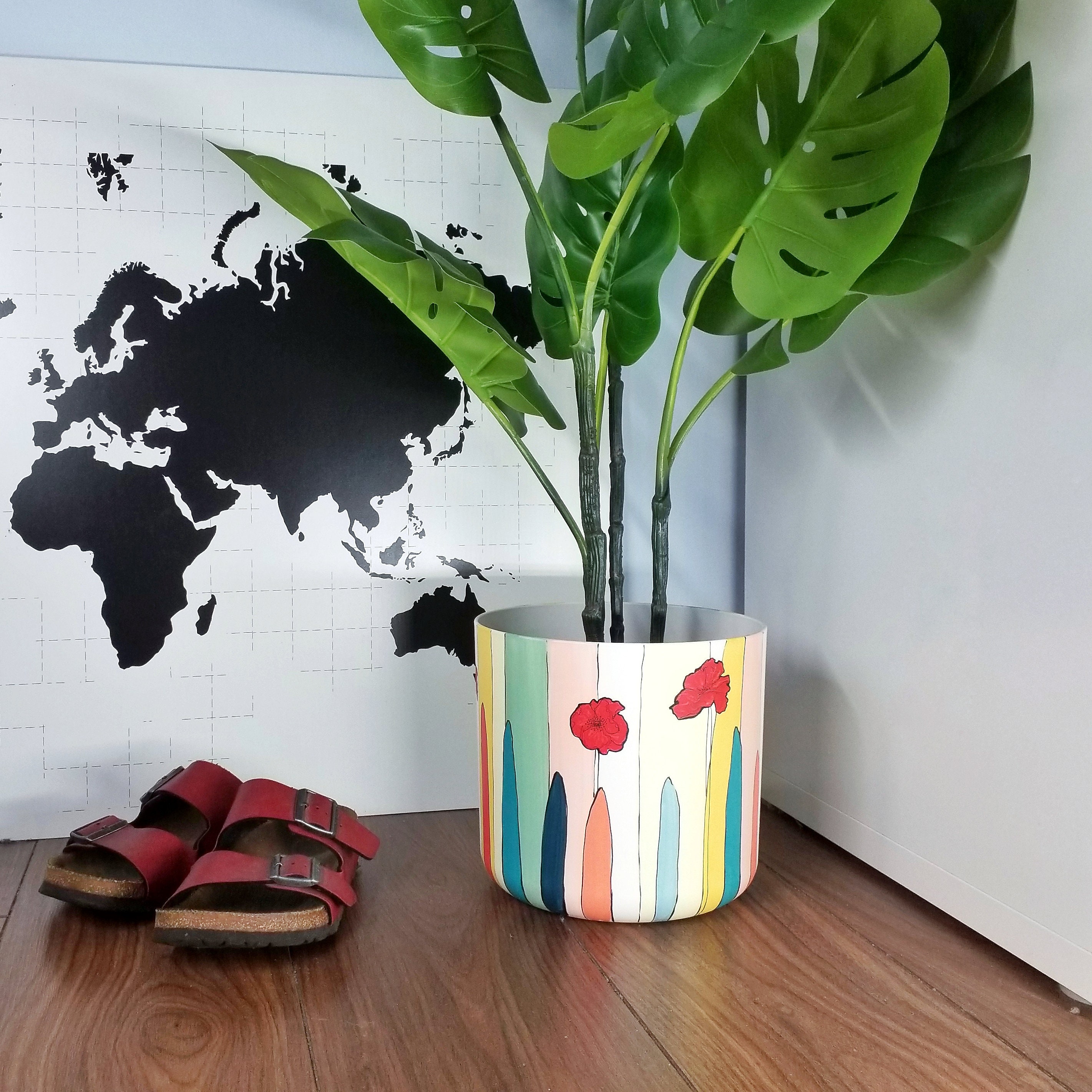 Extra Large Planters - Eco friendly plant pots, hand painted made of ...