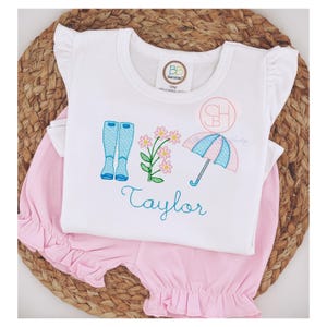 Girls Spring Shirt Personalized With Name Embroidered - Etsy