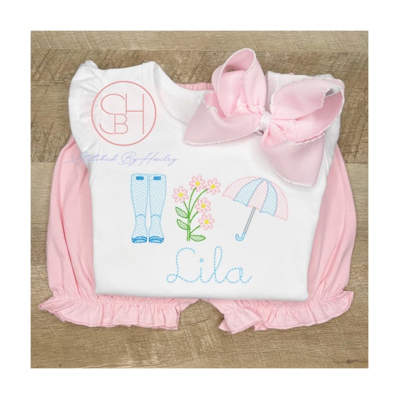 Girls Spring Shirt Personalized With Name Embroidered - Etsy