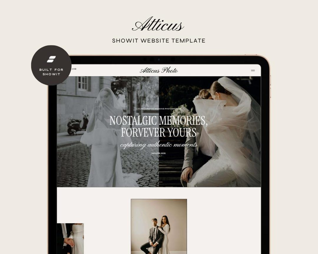 Atticus Showit Website Template, Photographer Website Template, Luxury ...
