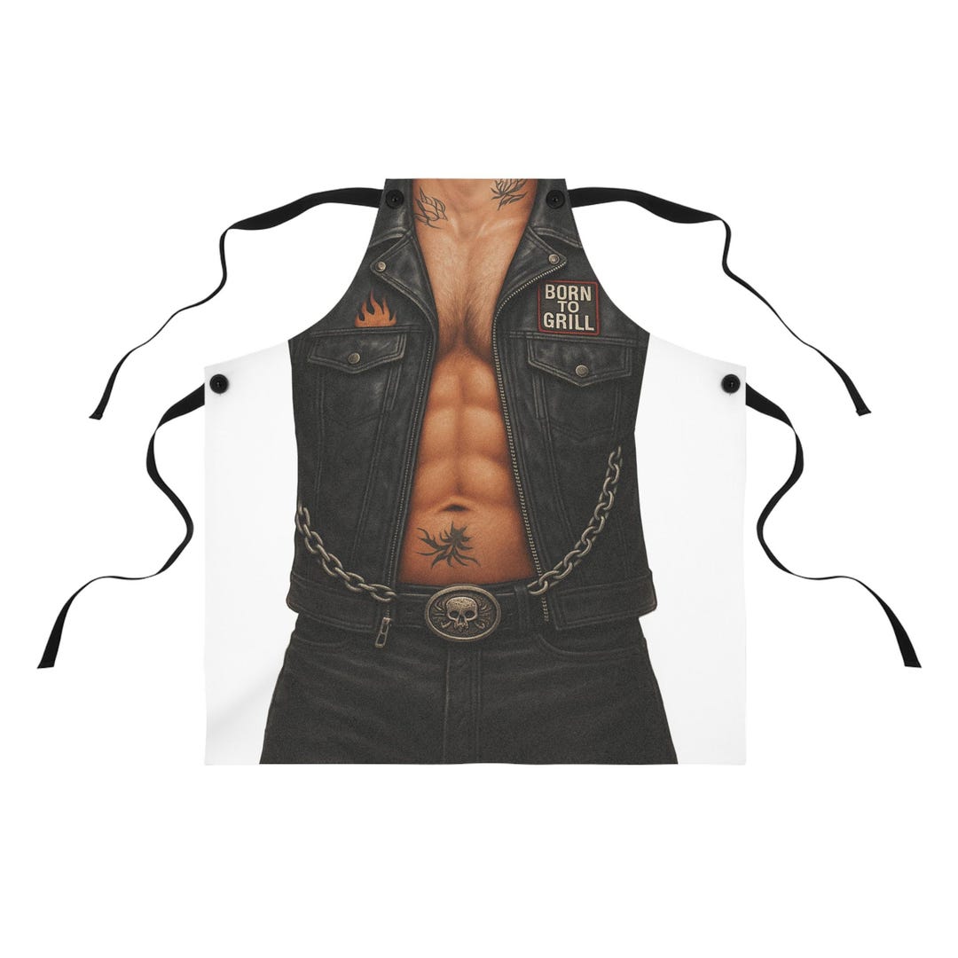 Biker Grill Master Apron: Funny BBQ Costume Chefwear - Etsy