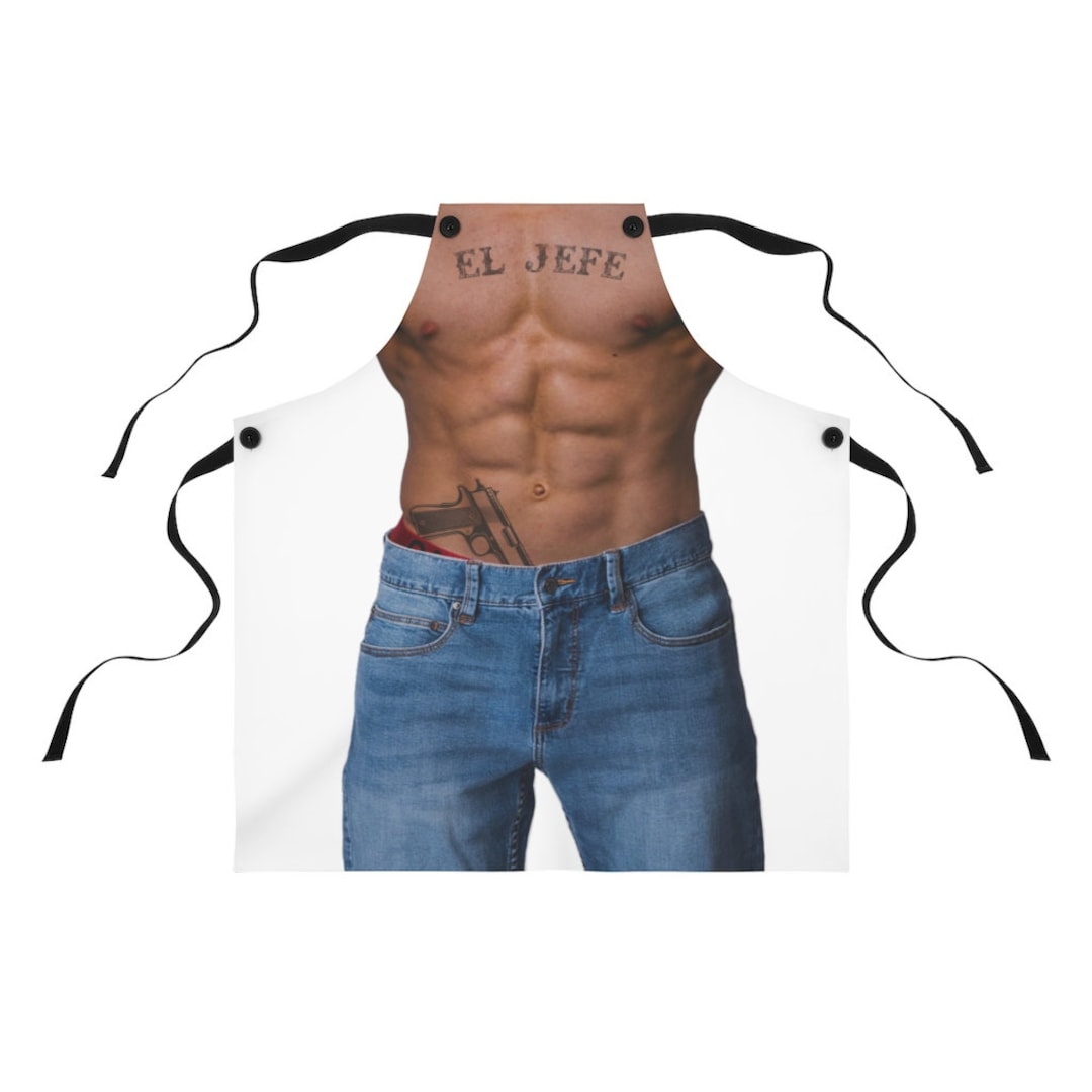Chef Apron - Abs Tattoo - Choose El Jefe With Glock or THE BOSS ...