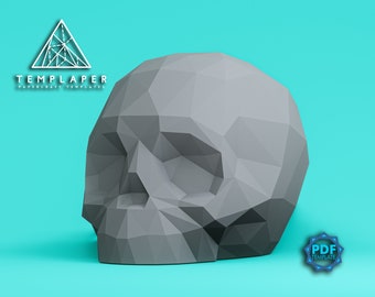 Human Skull 3D Papercraft Model. Downloadable DIY Template - Etsy UK