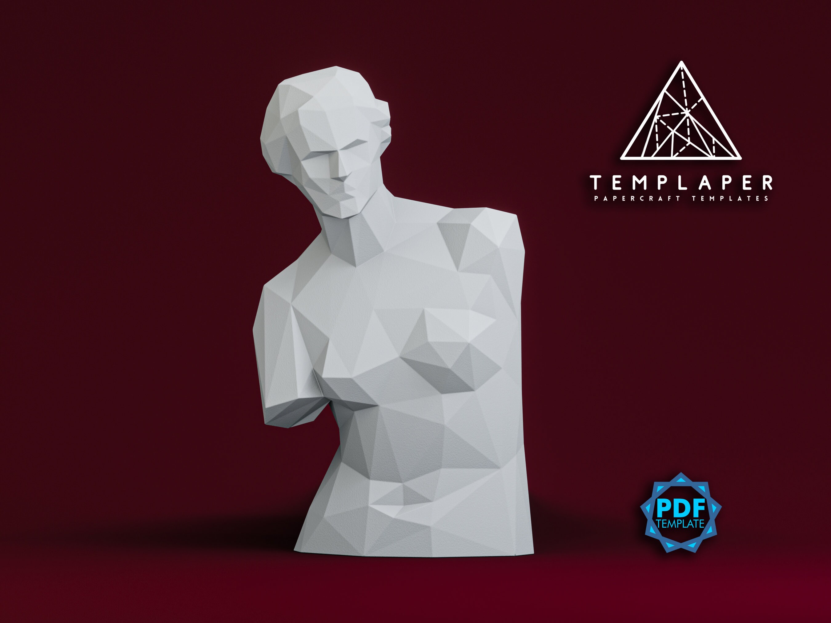 DIY 3D Venus De Milo Paper Model, Low Poly Sculpture, Do It Yourself ...