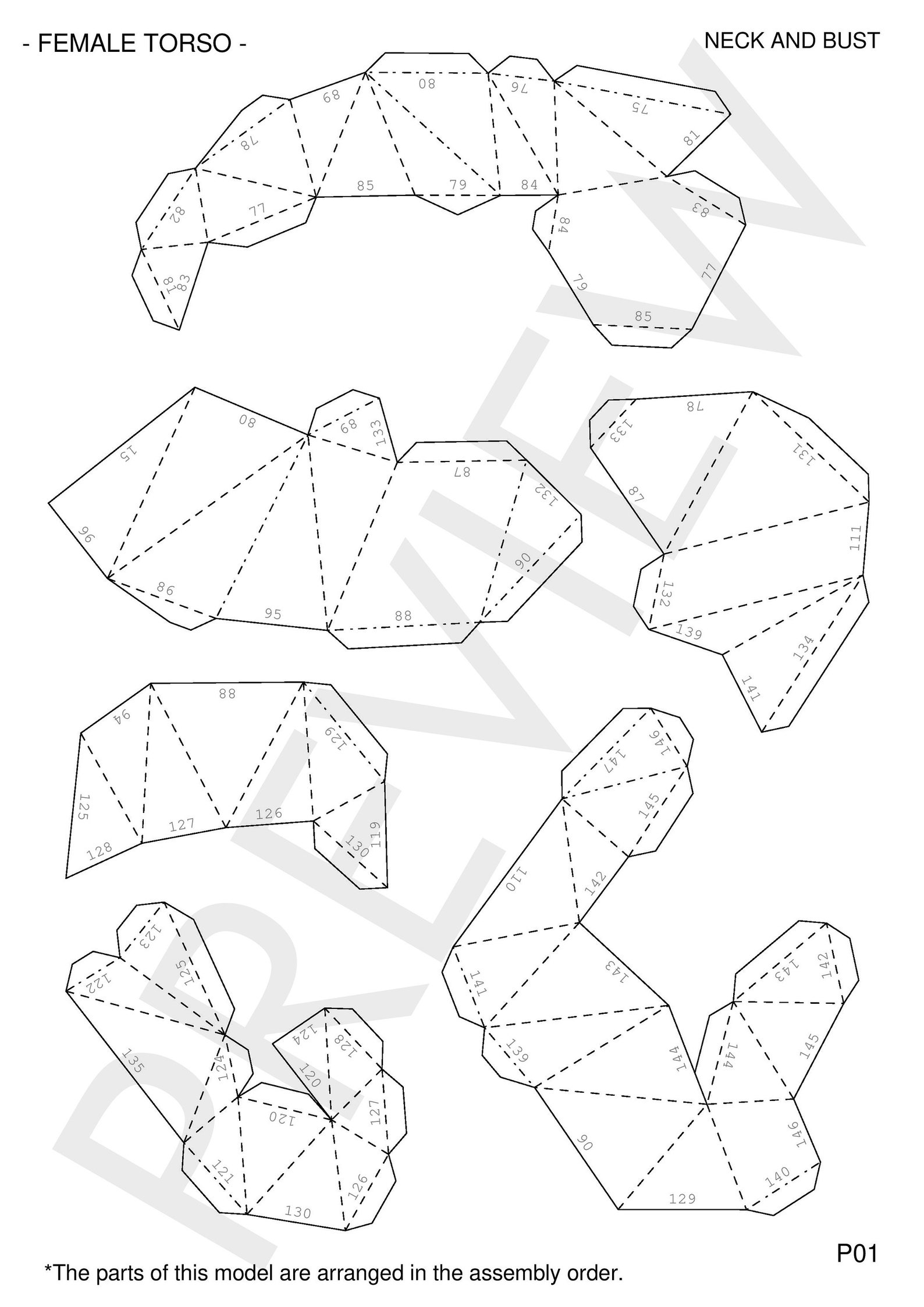 DIY 3D Female Torso Paper Model Low Poly Sculpture DIY Paper - Etsy UK