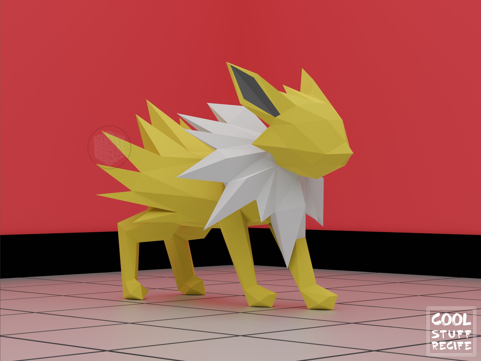 DIY 3D Jolteon Pokemon Paper Model, Low Poly Pokemon, DIY Paper 3D Art ...