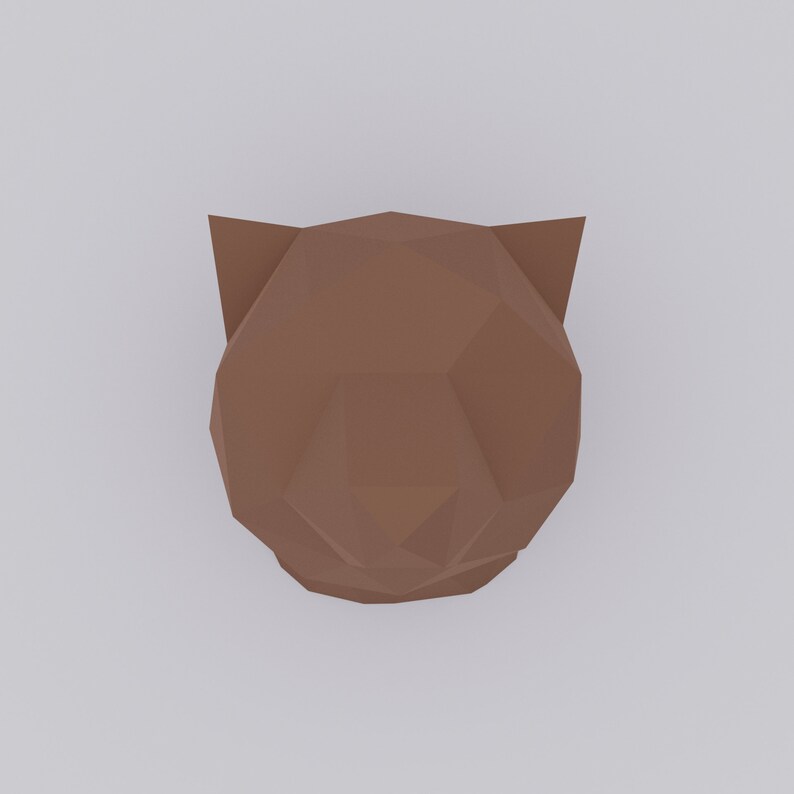 DIY 3D Bear Head Paper Model, Low Poly Animal, DIY Paper 3D Art ...