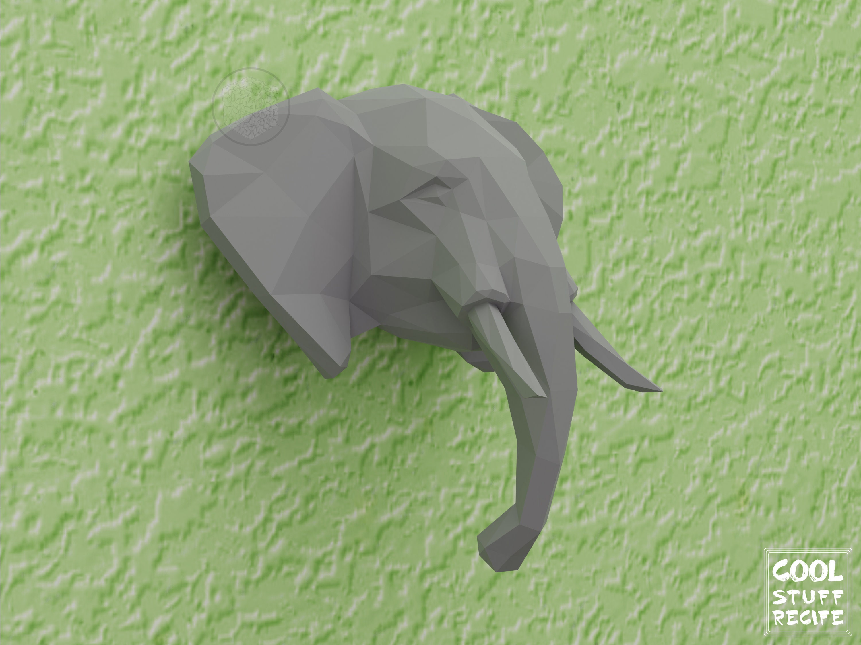 DIY 3D Elephant Head Paper Model, Elephant Trophy, Low Poly Animal, DIY ...