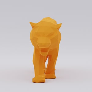 DIY 3D Tiger Paper Model, Low Poly Animal, DIY Paper 3D Art, Printable ...
