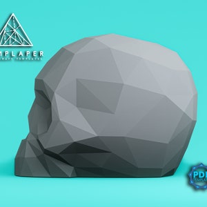 DIY 3D Human Skull Paper Model, Skull Paper 3D, Low Poly Human Skull ...