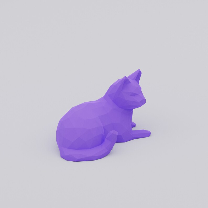 DIY 3D Cat Paper Model Low Poly Animal DIY Paper 3D Art - Etsy