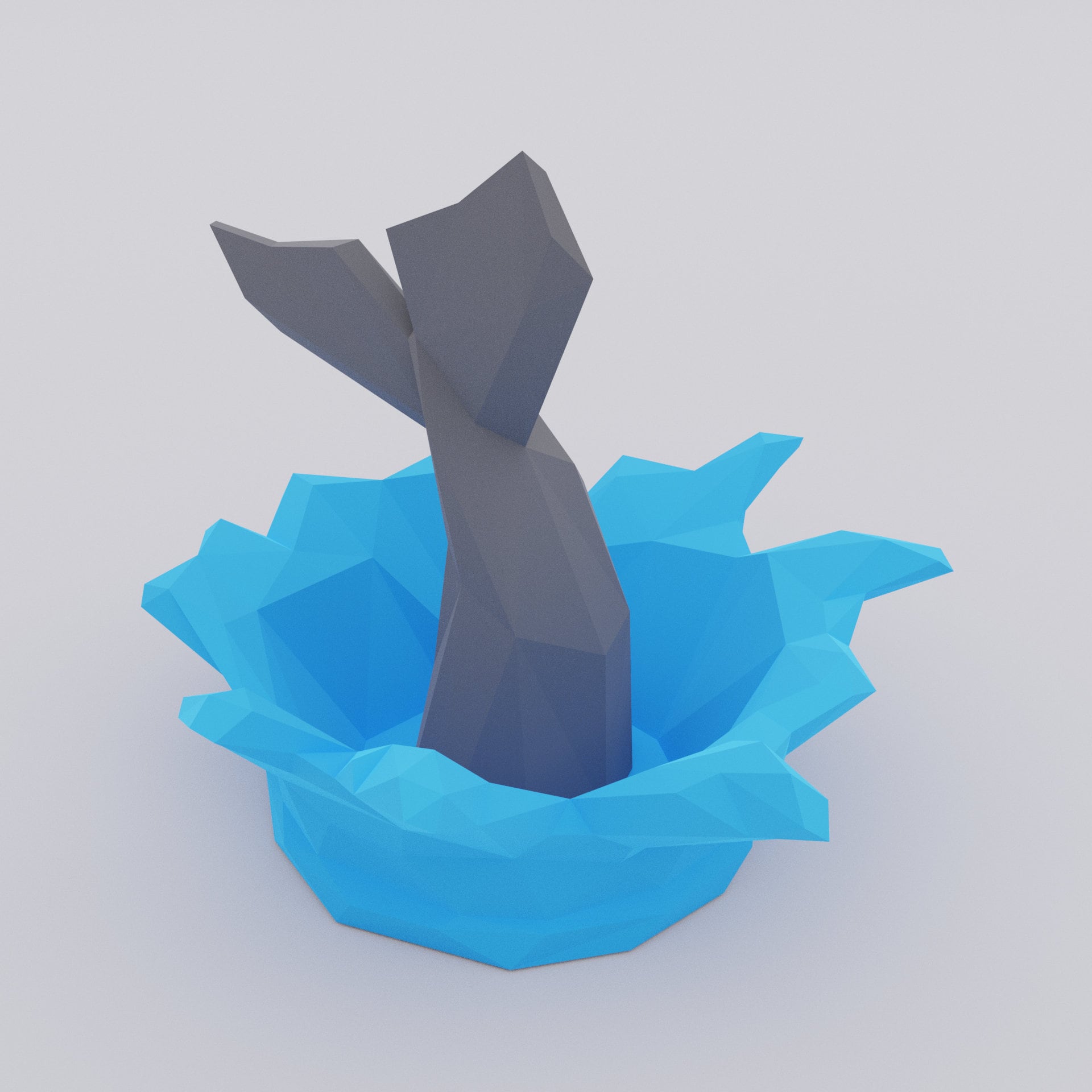 DIY 3D Diving Whale Paper Model Low Poly Animal DIY Paper 3D - Etsy UK