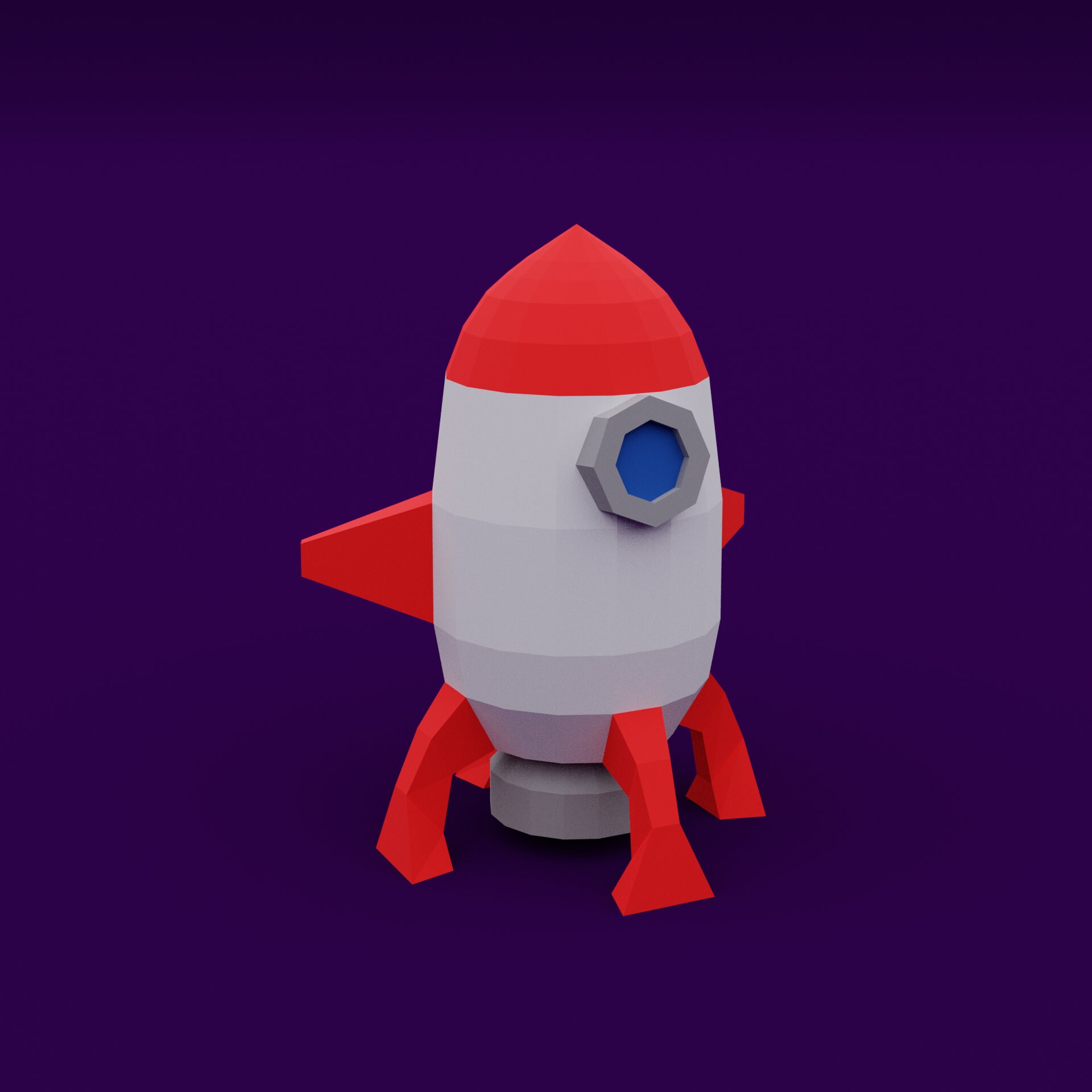 DIY 3D Rocket Paper Model, Low Poly, DIY Paper 3D Art, Printable 3D ...