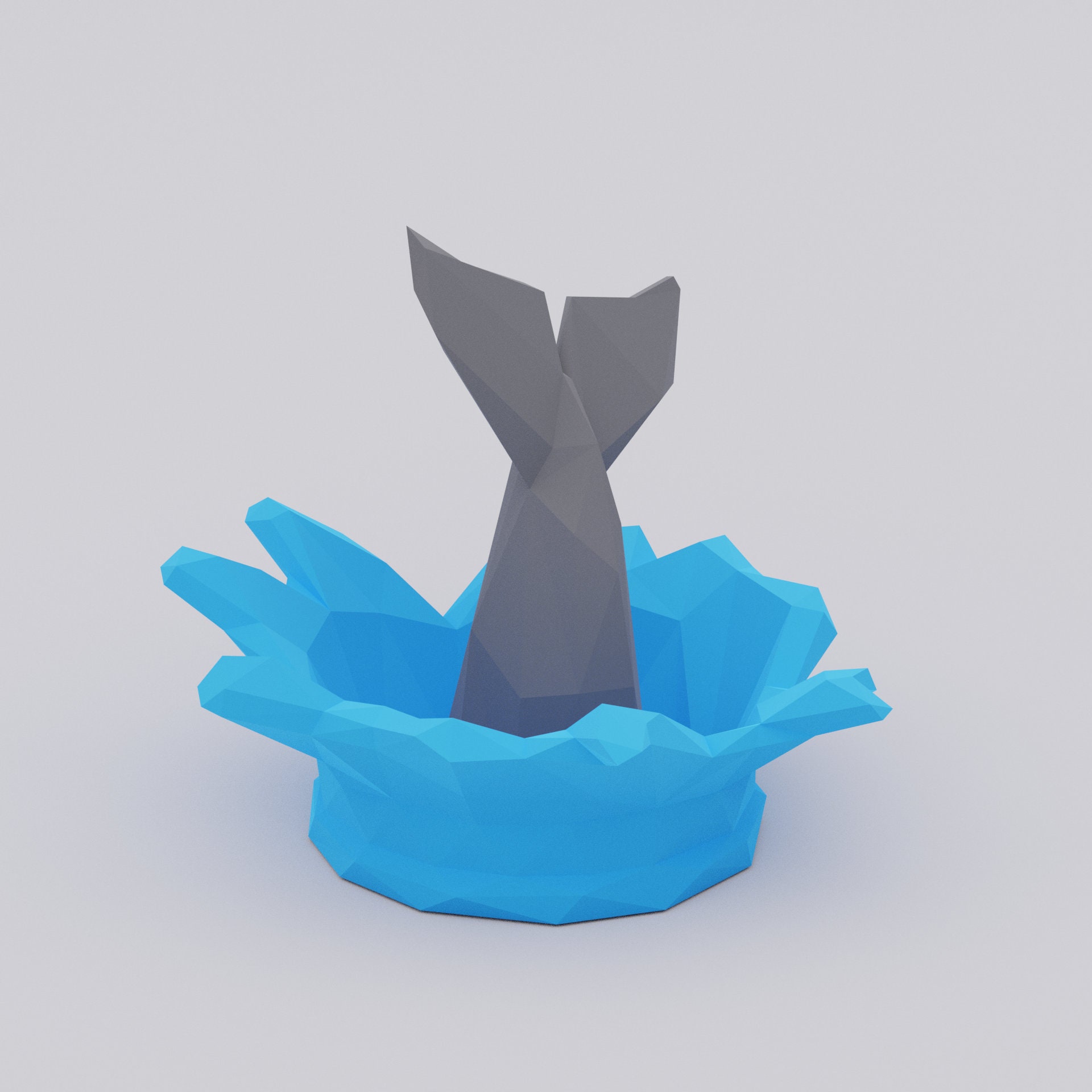 DIY 3D Diving Whale Paper Model Low Poly Animal DIY Paper 3D - Etsy UK