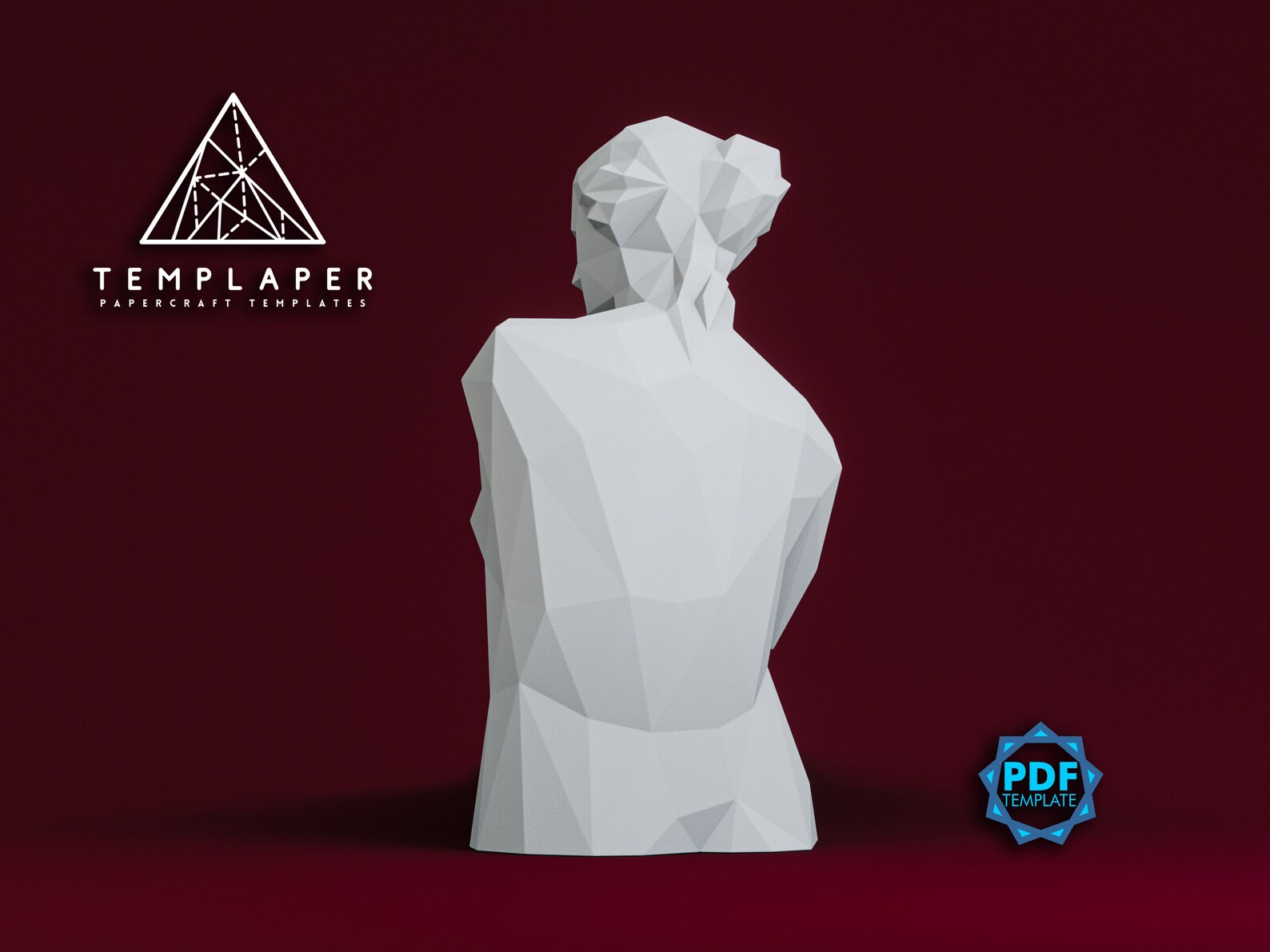 DIY 3D Venus De Milo Paper Model, Low Poly Sculpture, Do It Yourself ...