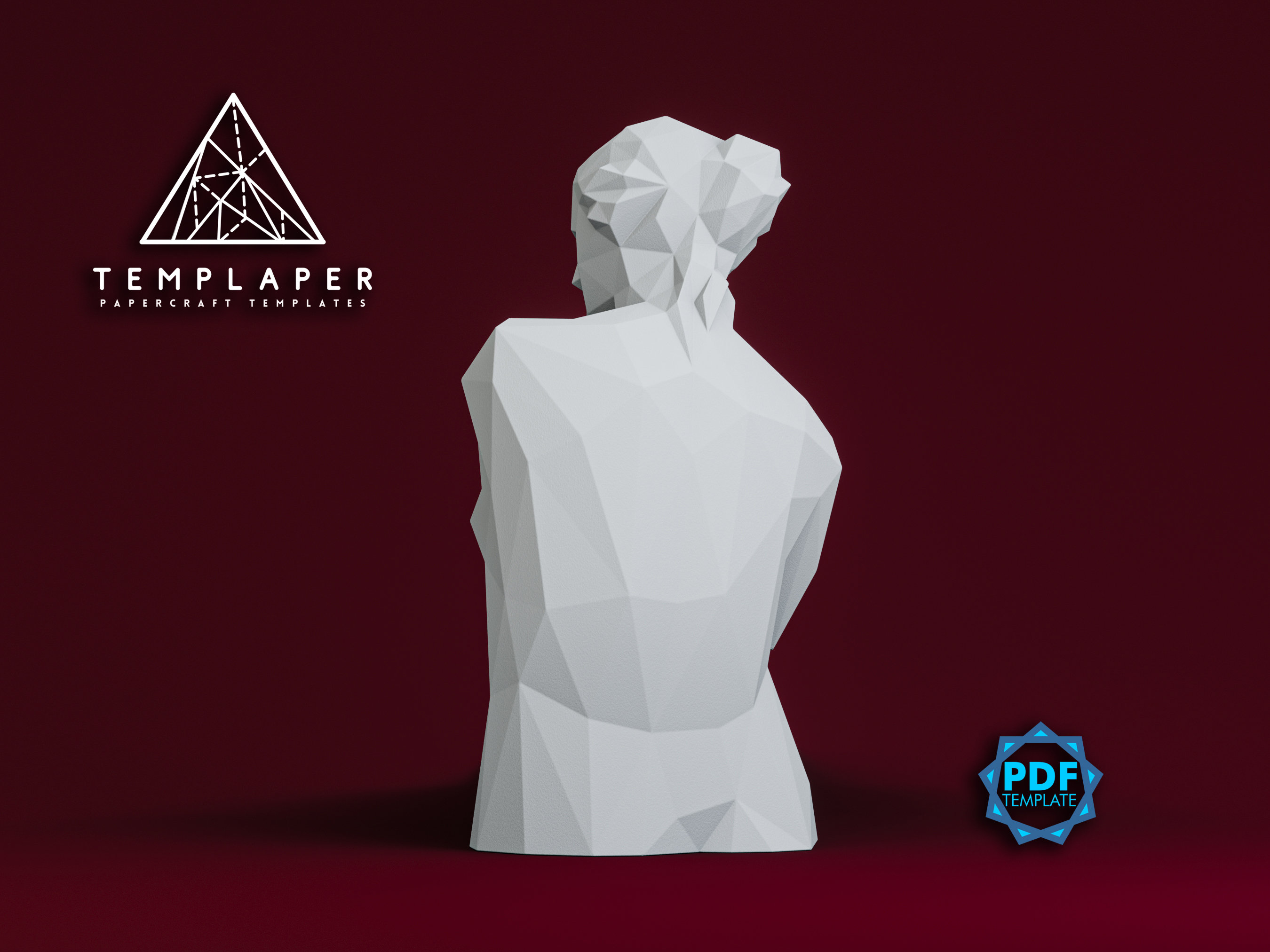 DIY 3D Venus De Milo Paper Model, Low Poly Sculpture, Do It Yourself ...