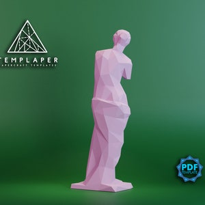 DIY 3D Venus De Milo Paper Model, Low Poly Sculpture, Do It Yourself ...