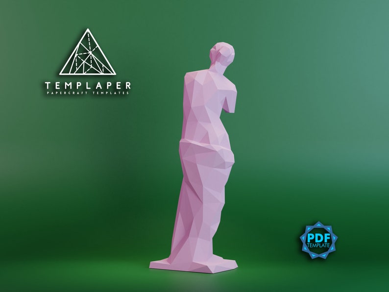 DIY 3D Venus De Milo Paper Model, Low Poly Sculpture, Do It Yourself ...