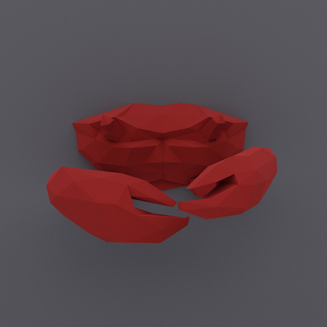 DIY 3D Crab Paper Model, Low Poly Animal, DIY Paper 3D Art, Printable ...
