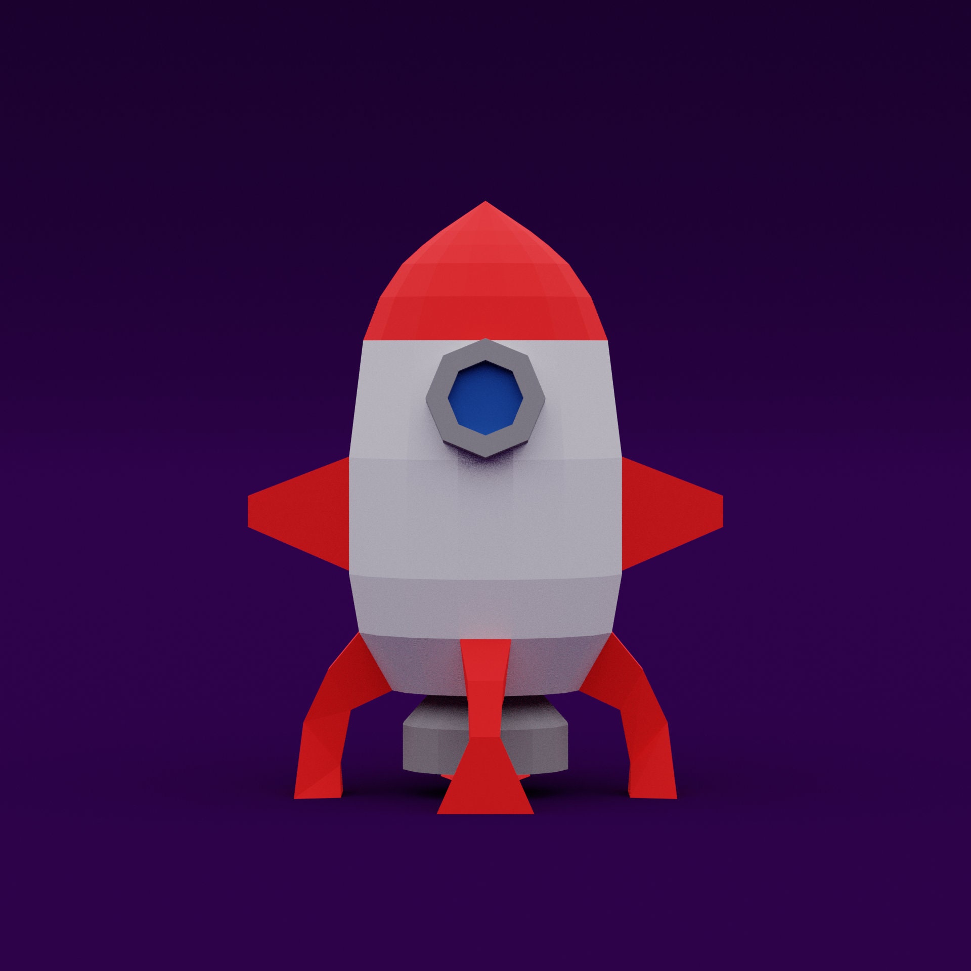 DIY 3D Rocket Paper Model, Low Poly, DIY Paper 3D Art, Printable 3D ...