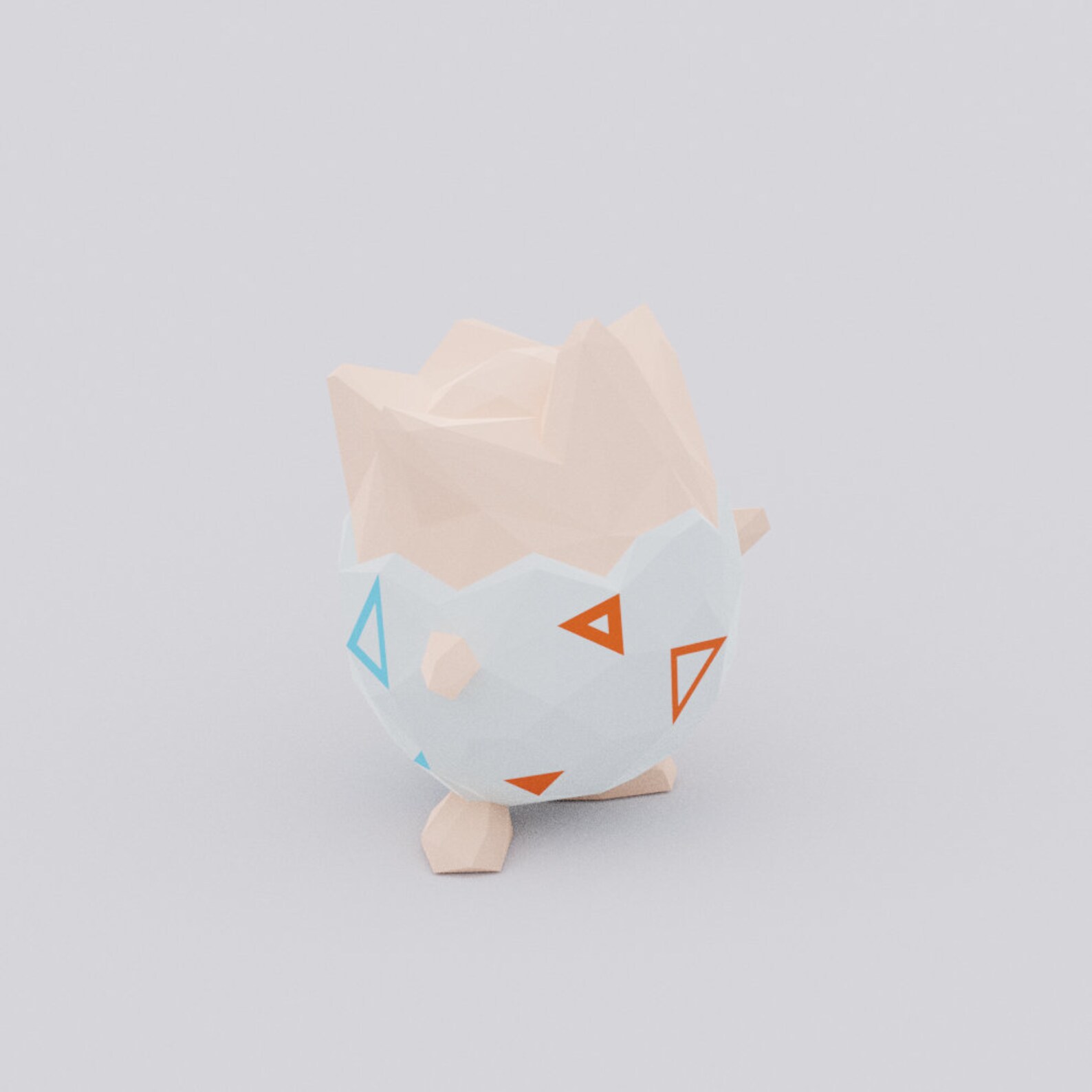 DIY 3D Togepi Pokemon Paper Model, Low Poly Pokemon, DIY Paper 3D Art ...