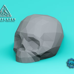 DIY 3D Human Skull Paper Model, Skull Paper 3D, Low Poly Human Skull ...