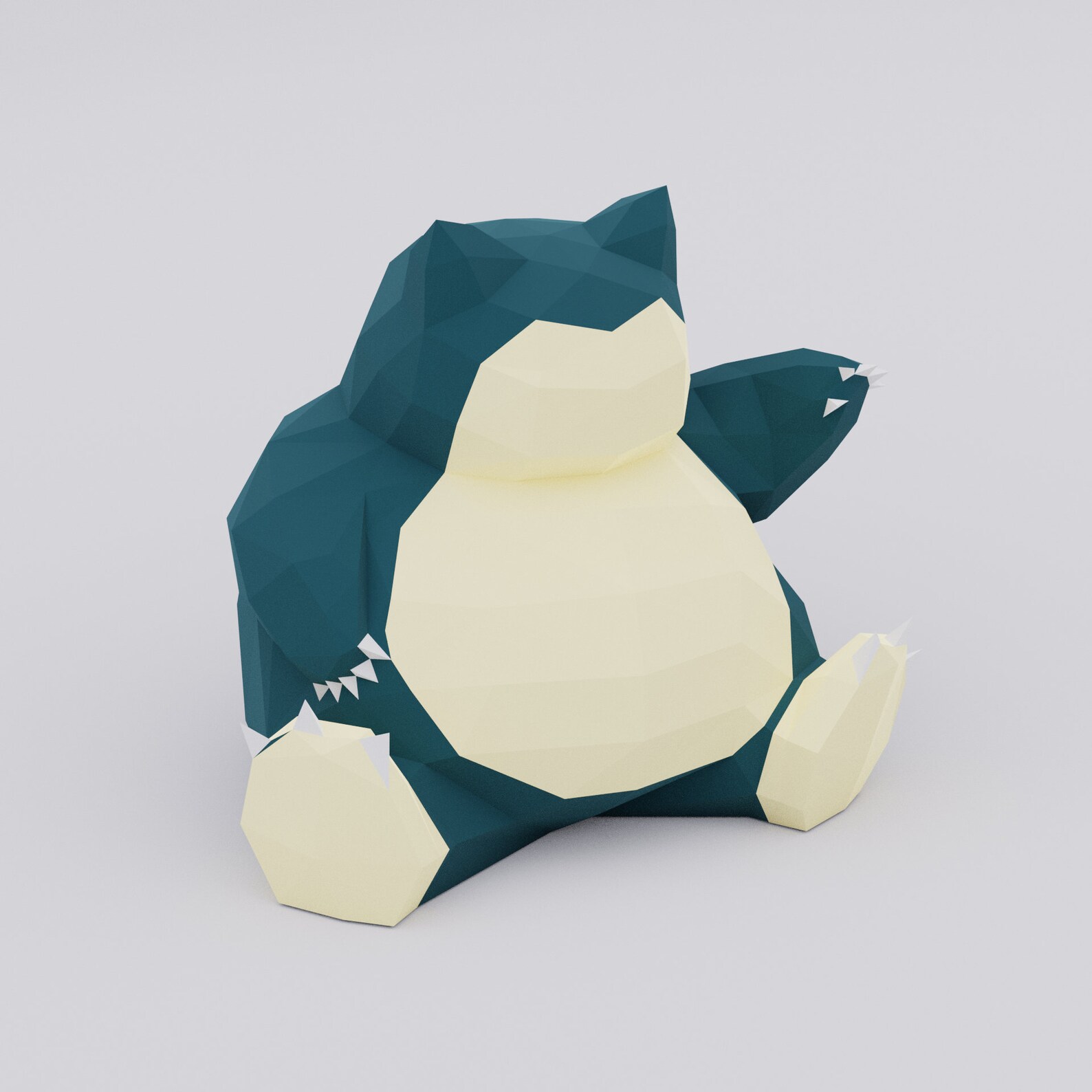 DIY 3D Snorlax Pokemon Paper Model, Low Poly Pokemon, DIY Paper 3D Art ...