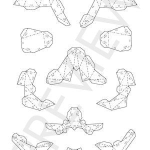 DIY 3D Human Skull Paper Model, Skull Paper 3D, Low Poly Human Skull ...