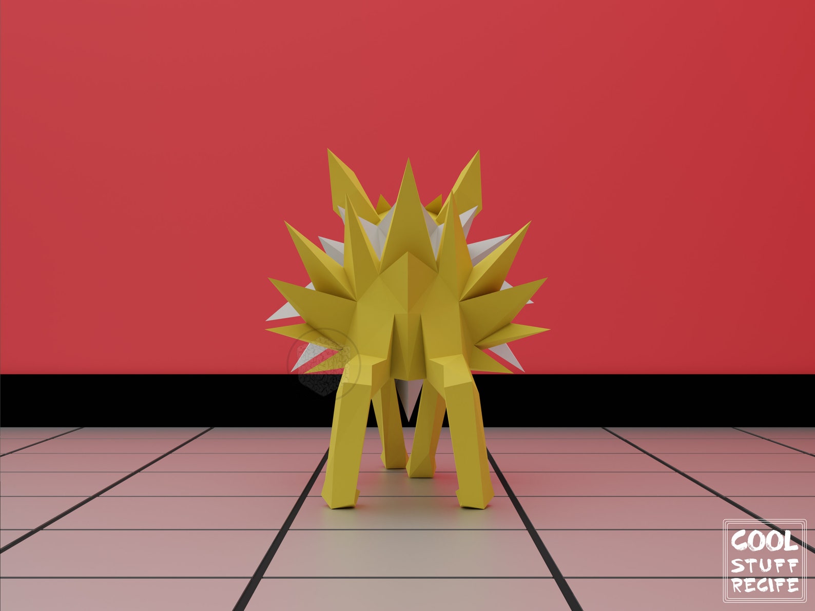 DIY 3D Jolteon Pokemon Paper Model, Low Poly Pokemon, DIY Paper 3D Art ...