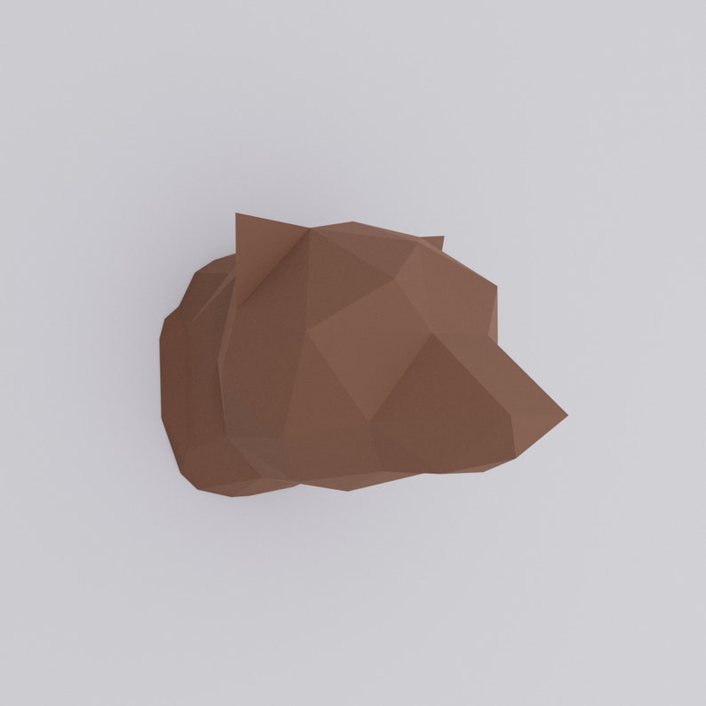 DIY 3D Bear Head Paper Model, Low Poly Animal, DIY Paper 3D Art ...