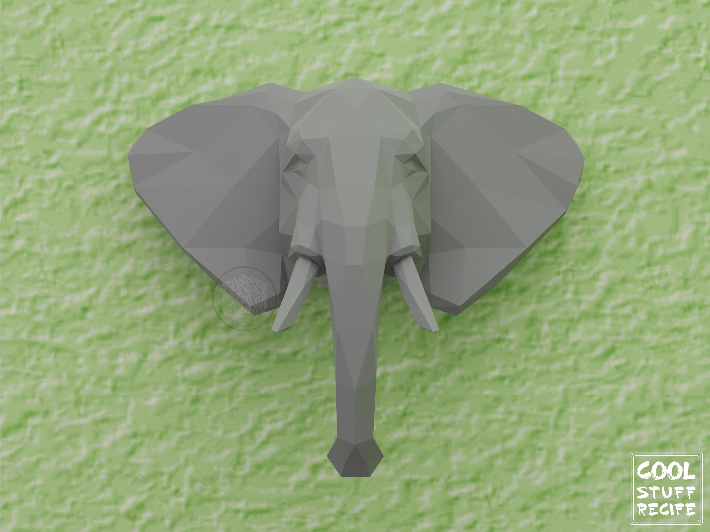 DIY 3D Elephant Head Paper Model Elephant Trophy Low Poly | Etsy