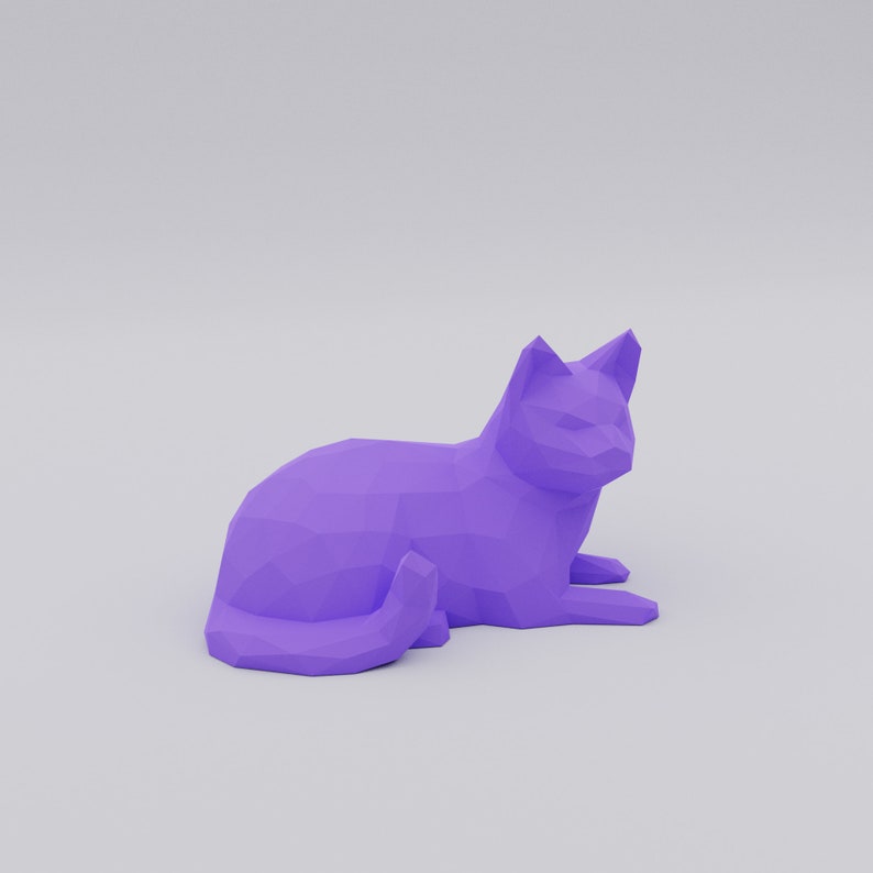 DIY 3D Cat Paper Model Low Poly Animal DIY Paper 3D Art - Etsy