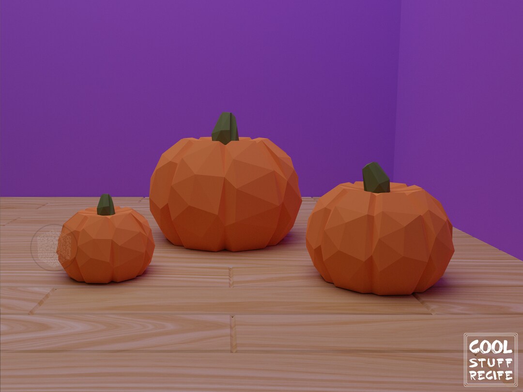 DIY 3D Pumpkins Paper Model, Pumpkin Decoration, DIY Paper 3D Halloween ...