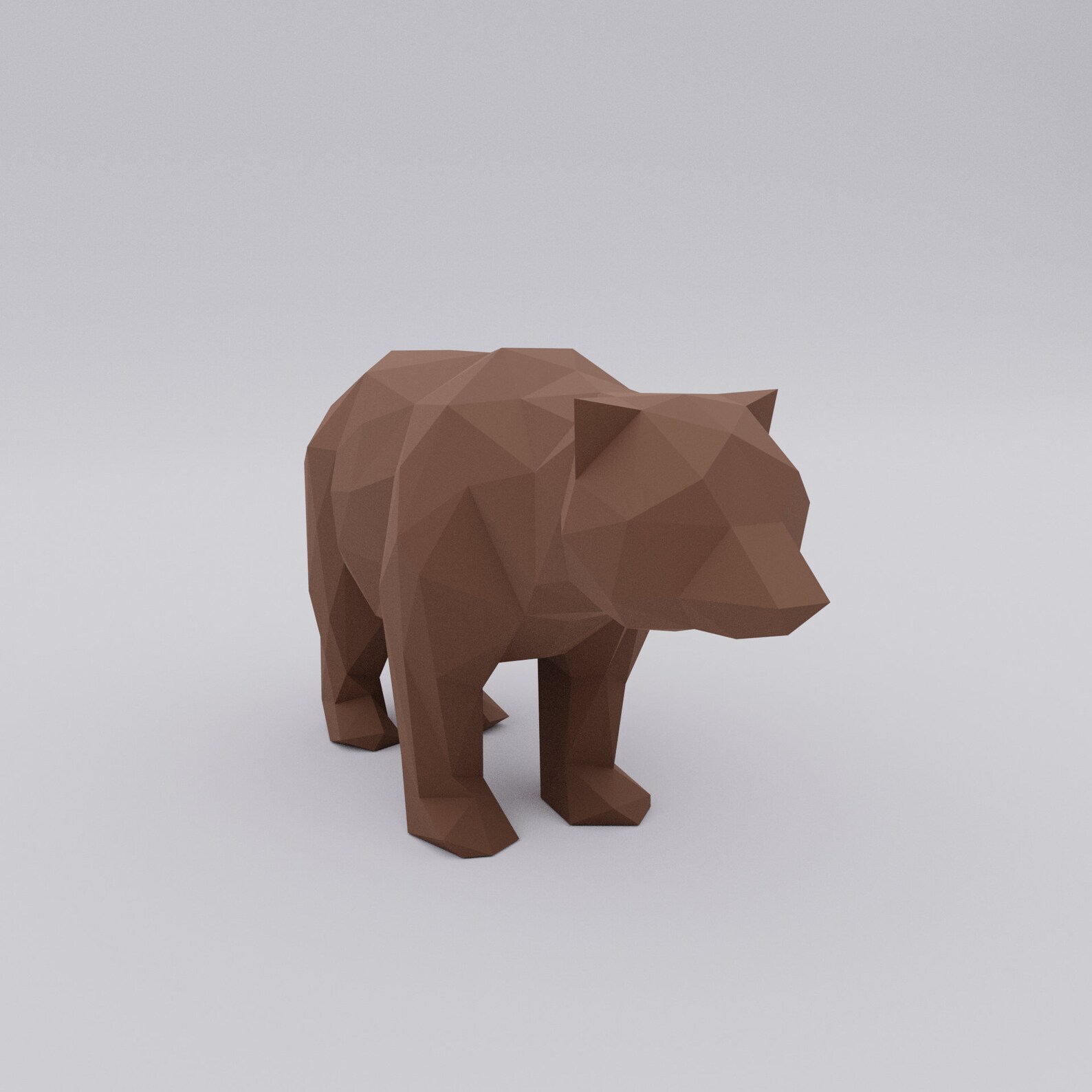 DIY 3D Bear Paper Model, Low Poly Animal, DIY Paper 3D Art, Printable ...
