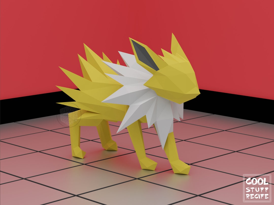 DIY 3D Jolteon Pokemon Paper Model, Low Poly Pokemon, DIY Paper 3D Art ...