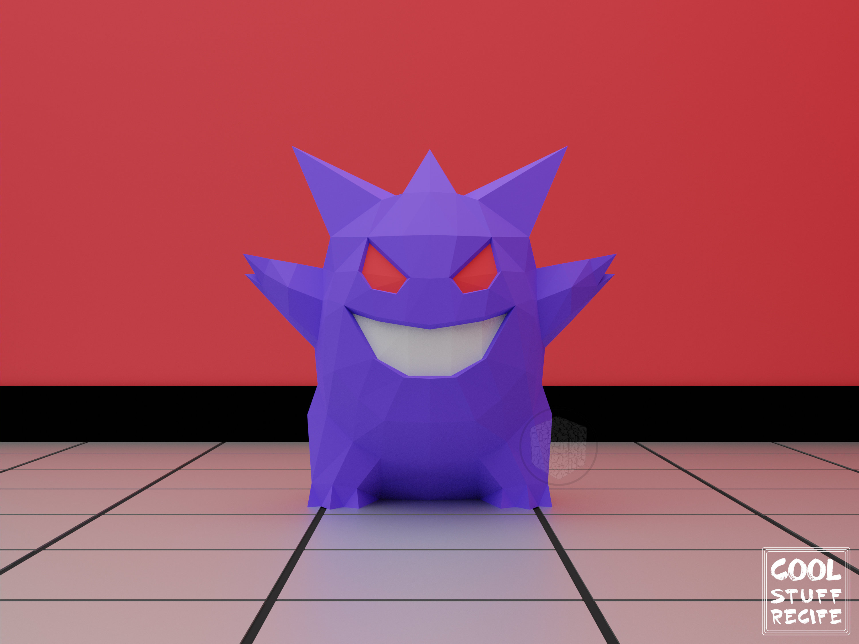 DIY 3D Gengar Pokemon Paper Model, Do It Yourself Pokemon, Paper 3D Art ...